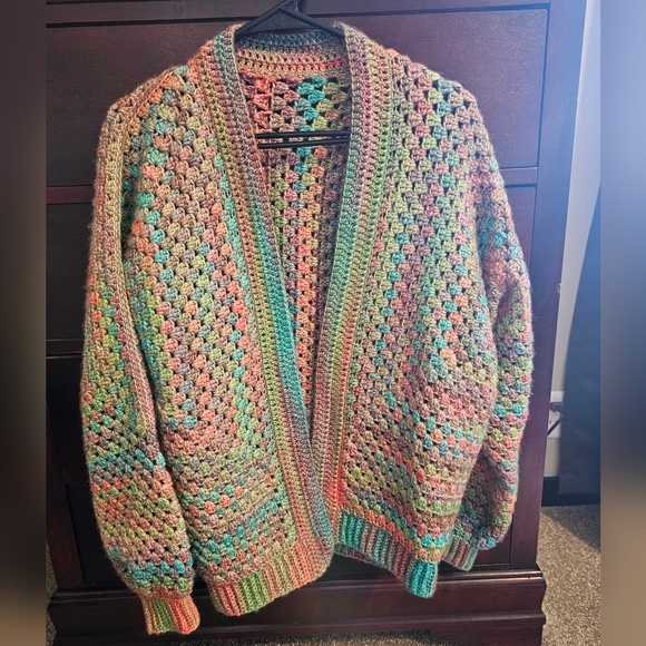 Hand Crafted | Sweaters | New Handmade Colorful Crochet Cardigan | Poshmark